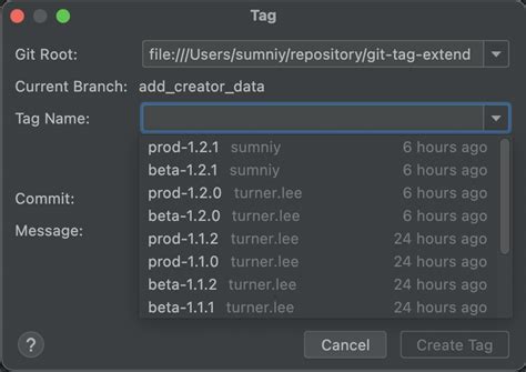 git new tag extended intellij ides plugin marketplace