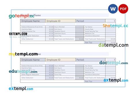 Employee Pay Stub Template In Pdf And Word Formats Version 3