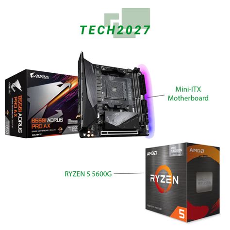 Amd Ryzen 5 5600g 3 9 Ghz Six Core Am4 Processor With Gigabyte B550i Aorus Pro Ax Wi Fi Am4 Mini