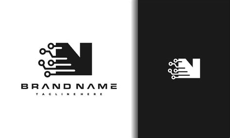 Premium Vector Letter N Tech Logo