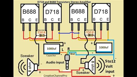 How To Make D718 And B688 Stereo Audio Amplifier Easy Circuit Artofit