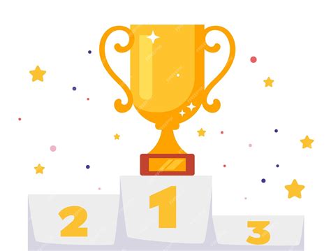 트로피 컵 우승자 상금 챔피언십 연단 컨셉 디자인 그래픽 일러스트 프리미엄 벡터