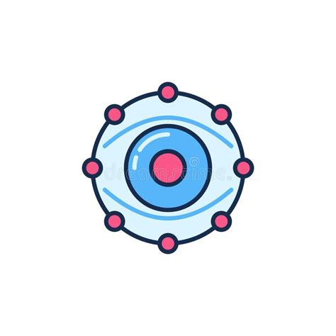 Neural Network Eye Vector Image Recognition Concept Colored Icon Stock Illustration