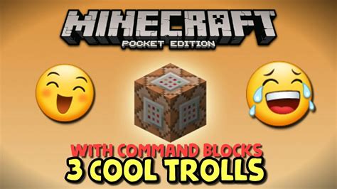 3 Cool Trolls With Command Blocks In Mcpe Youtube