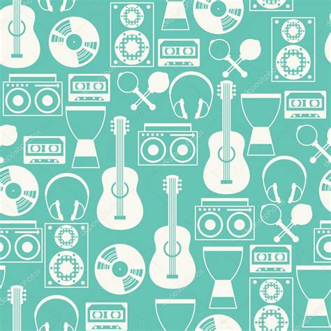Seamless Pattern With Musical Instruments In Flat Design Style — Stock Vector © Incomible 52370481