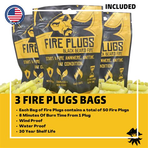 Fire Plugs Fire Starter Kit Black Beard Fire Starters