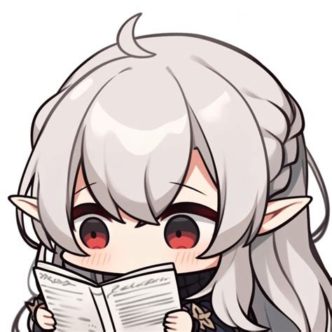 Anime Girl Reading A Book Chibi