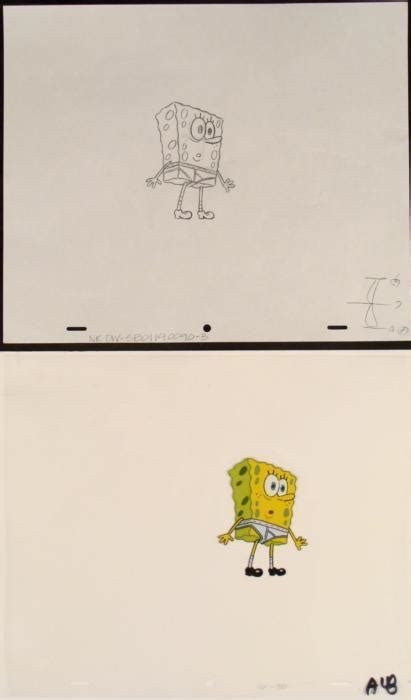 Production Drawing Original Seen A Ghost Spongebob Cel
