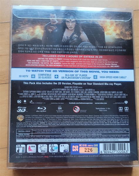 판매 배트맨 V 수퍼맨 3d 렌티큘러스틸북 Dprime