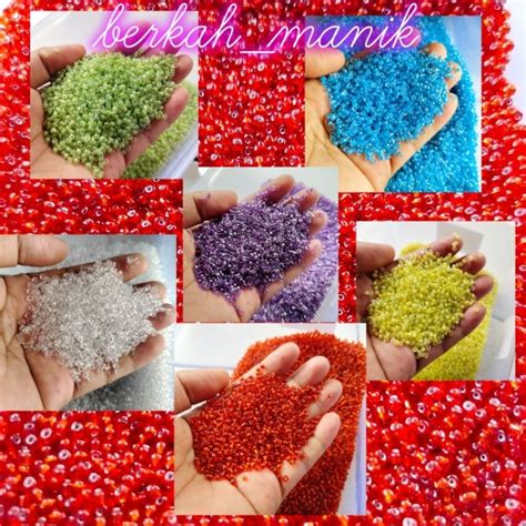 Jual Manik Diy Manik Manik Mote Payet Kaca Ukuran 2 Mm 10 Gram Shopee