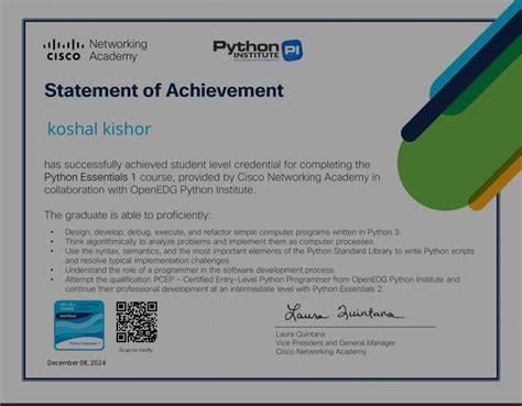 Koshal Kishor On Linkedin Python Cisconetworkingacademy Pcep