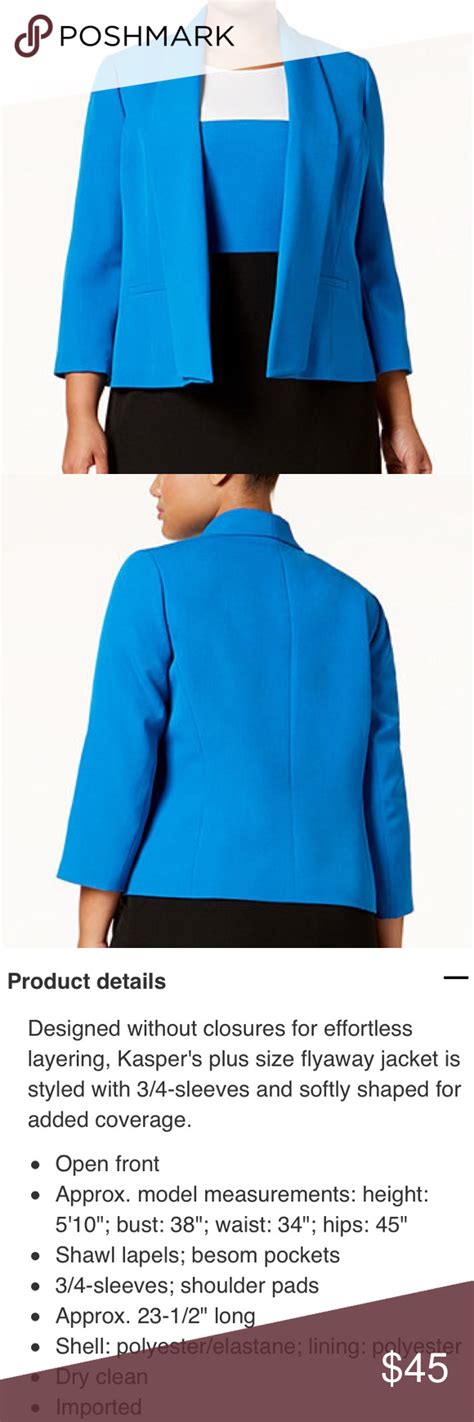 Plus Size Kasper Stretch Crepe Flyaway Jacket Stretch Crepe Plus Size Kasper