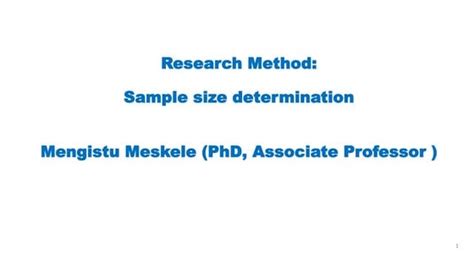 Lect 10 Sample Size Estimation Ppt Science