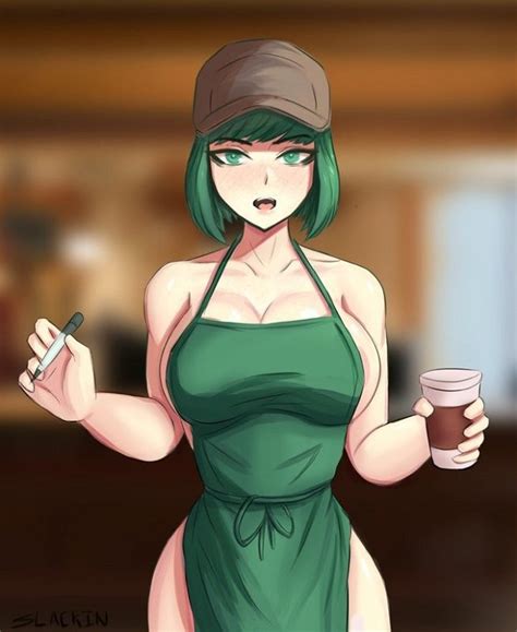 Nude Barista Wearing Apron Moonknight
