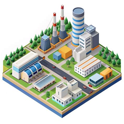 Isometric Industry 3d Vector Design Premium Ai Generated Image