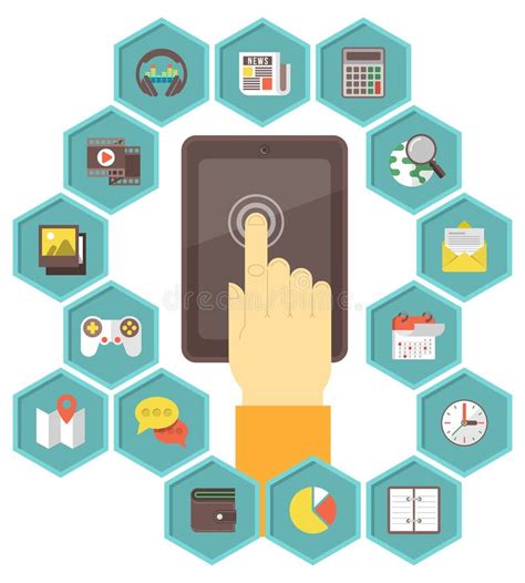 Vector Concept Mobile App Infographics Stock Vector Illustration Of Hand Infographics 32965467