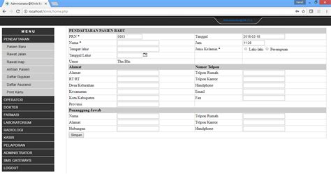 Sistem Informasi Klinik V1 Dengan Php Dan Mysql