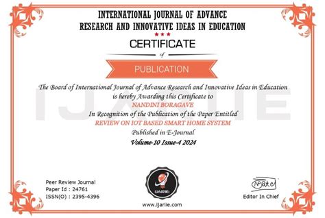 Nandini Boragave On Linkedin Iot Smarthome Innovation Technology Research Publication