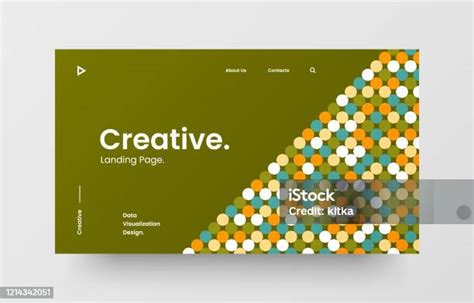 응답 웹 디자인 프로젝트 개발을위한 창조적 인 수평 웹 사이트 화면 부분 추상 기하학적 패턴 배너 레이아웃 모형 회사 방문 페이지 블록 벡터 일러스트 템플릿입니다 0명에