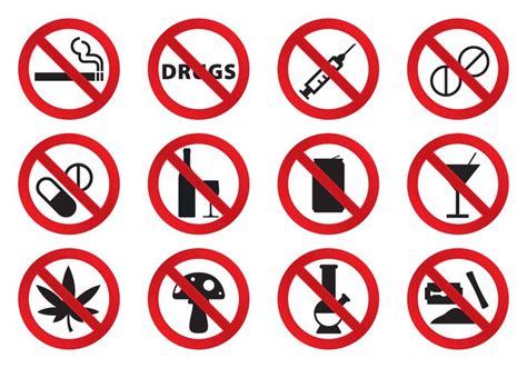 No Drugs Sign Vector Art Icons And Graphics For Free Download
