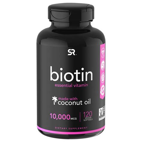 Biotina 10000 Mcg 120 Capsulas Blandas Sin Gmo Sports Research Bexo Perú