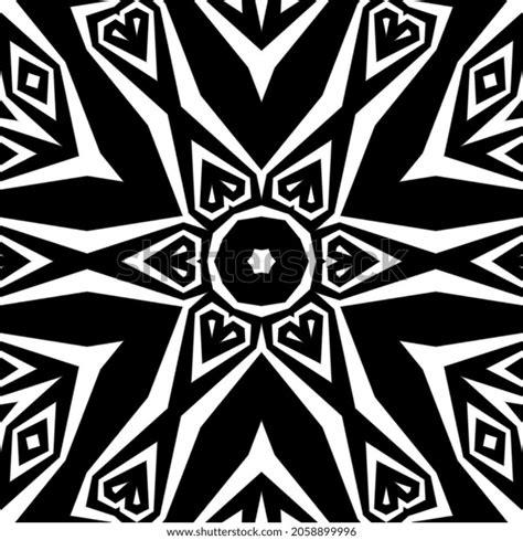 Geometric Symmetrical Black White Illustration Background Stock Illustration 2058899996