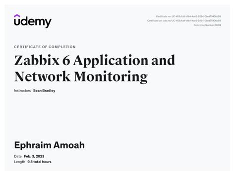 Celebrating The Completion Of The Zabbix 6 Application And Network Monitoring Course Ephraim