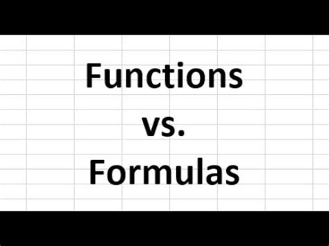 Functions Vs Formulas In Excel What Is The Difference Between