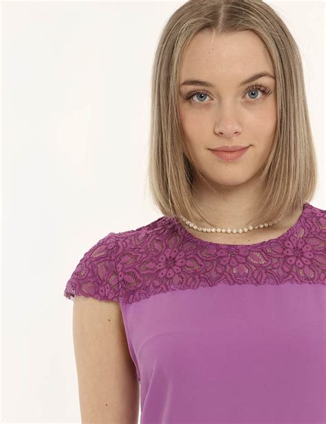 Vestito Vougue Viola Con Ricamo Acquista Online Seconda Strada