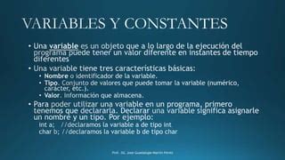 Operadores Variables Constantes Y Tipos De Datos En Java Ppt