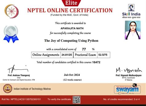 Aparajita Nath On Linkedin Heyconnections Achievement Coding Python Nptel Iitmadras