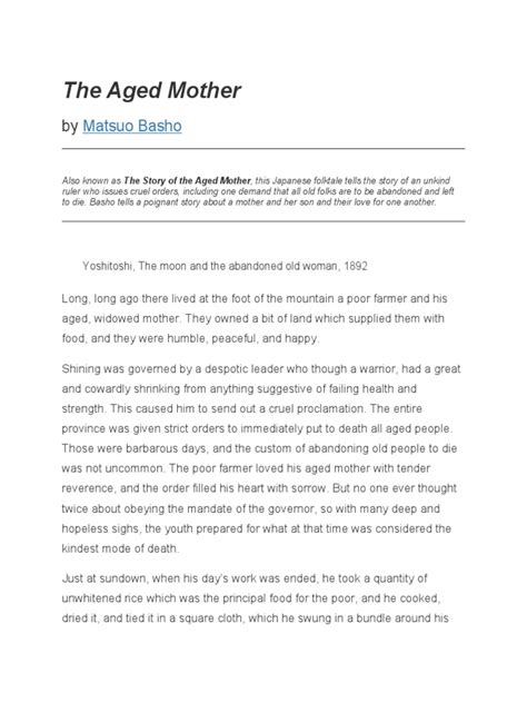 The Aged Mother Matsuo Basho Pdf