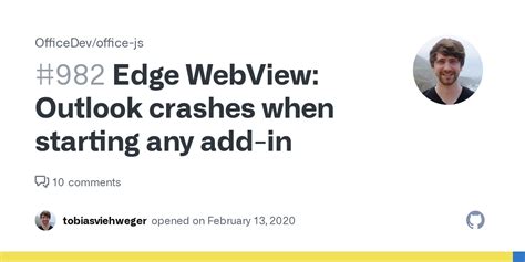 Edge Webview Outlook Crashes When Starting Any Add In · Issue 982 · Officedevoffice Js · Github