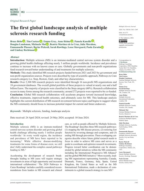 Pdf The First Global Landscape Analysis Of Multiple Sclerosis