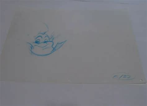 Disney Little Mermaid Flounder Production Cel Animation Drawing £5594