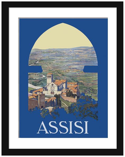 Assisi Italy History Travel Poster A Reproduction Print Of Vittorio
