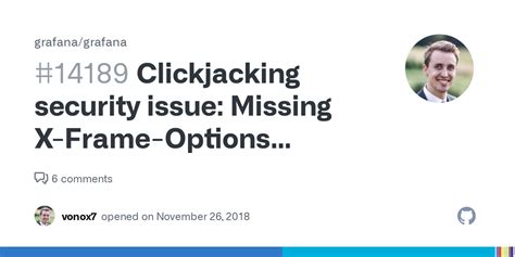 Clickjacking Security Issue Missing X Frame Options Header · Issue