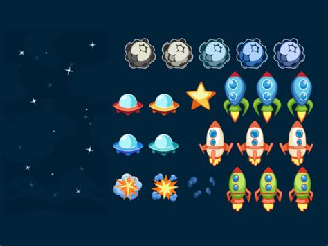 Asteroids Game Sprites