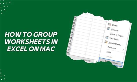 How To Group Worksheets In Excel On Mac Exploring The Methods Earn And Excel