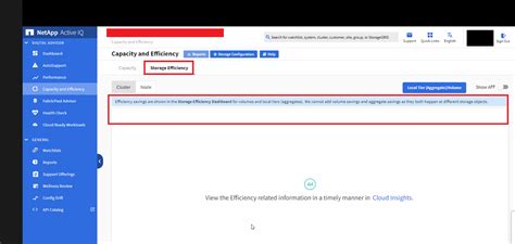 Active Iq Digital Advisor Cannot View Storage Efficiency For Cluster Netapp Knowledge Base