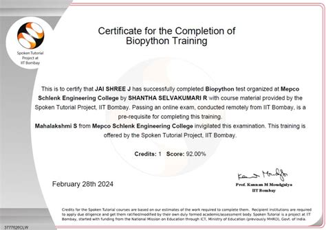 Completed Biopython Course Jai Shree J Posted On The Topic Linkedin