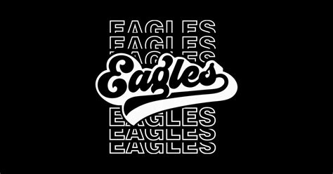 Eagles Retro Typography Bold Vintage Script Eagles Lover Sticker
