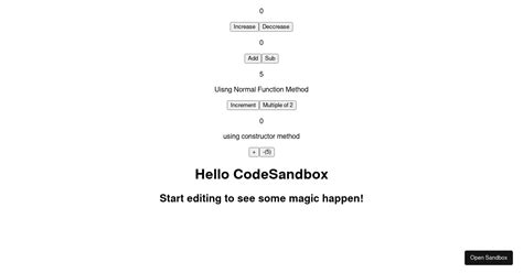 onclick codesandbox