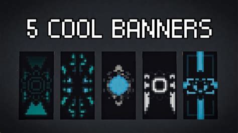 Minecraft 5 Cool Banner Designs 11 Tutorial Black And Blue
