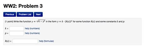 Solved Ww2 Problem 3 Previous Problem Ust Next 1 Point
