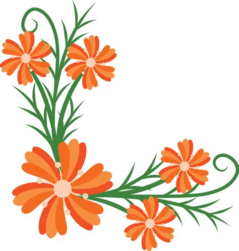 Orange Flowers Icon Plant Floral Garden And Nature Theme Isolated Design Vector Illustration