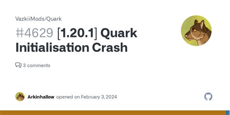 [1 20 1] quark initialisation crash · issue 4629 · vazkiimods quark · github
