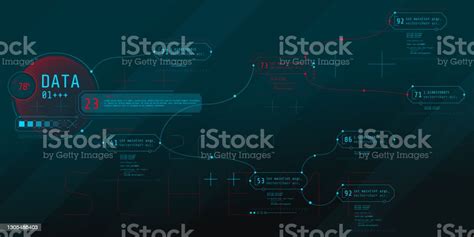 Composition Of Computer Hud Interface With Coding Architecture Stock