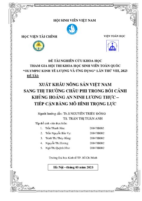 Olympic Ktl Xu T Kh U N Ng S N Vi T Nam Sang Ch U Phi H I Sinh Vi N Vi T Nam H C Vi N T I