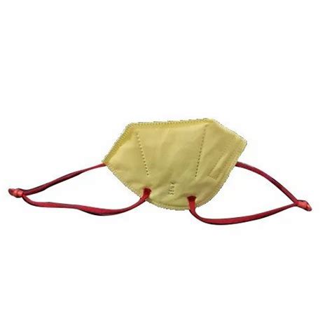 Reusable Light Yellow Kn95 Face Mask With Adjustable Earloop And Head